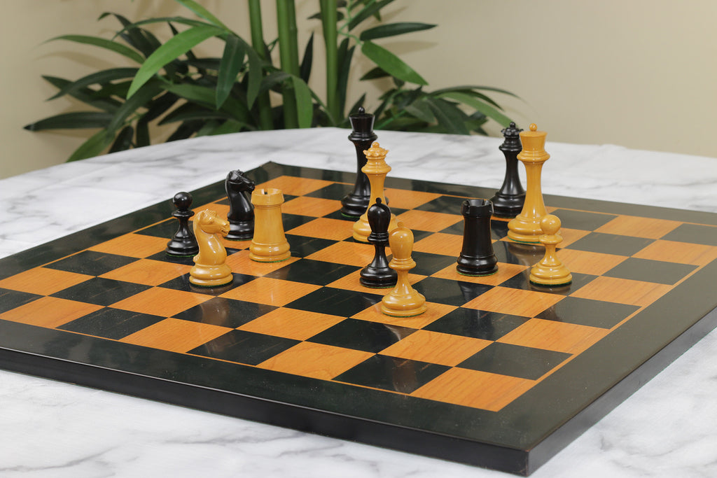 Reproduction Vintage B & Co 1860s Antique Chess Set in Ebony / Antique ...