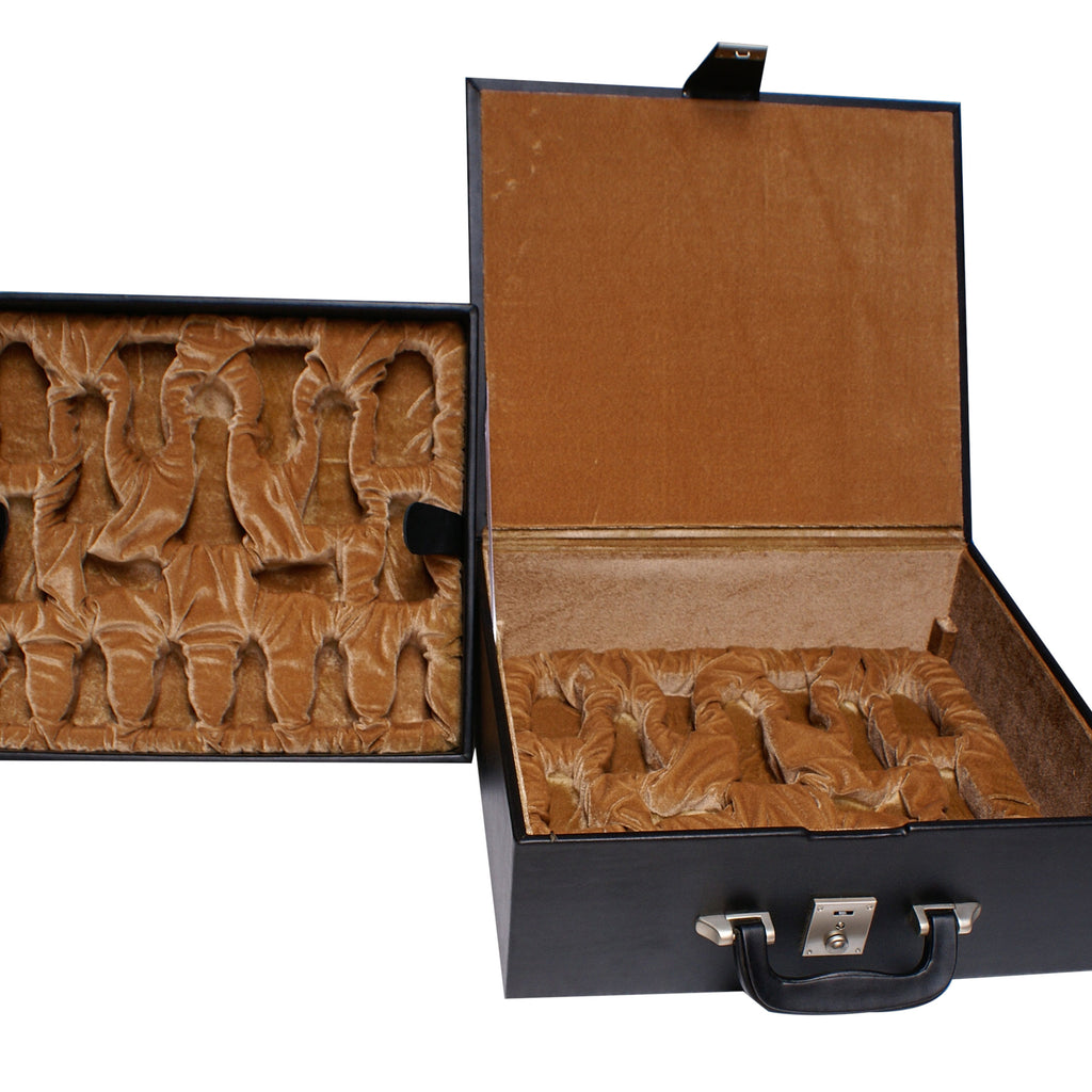 Leatherette Chess Presentation Coffer for the 3.75" to 4" Chess Pieces ...